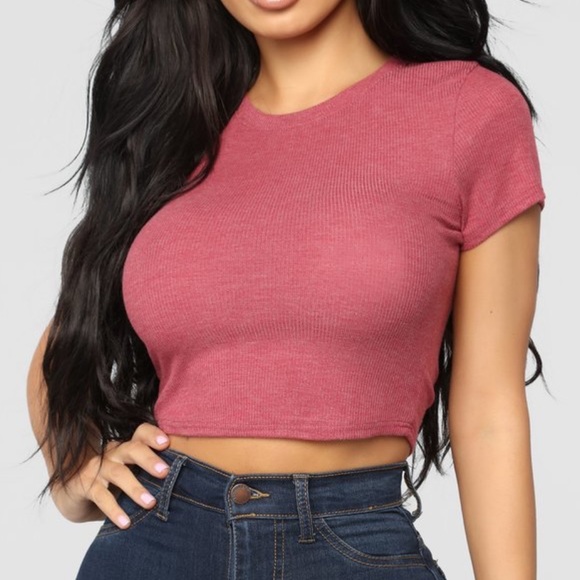 Tops | Burgundy Crop Top | Poshmark